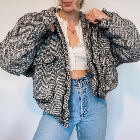 Vintage | Jackets & Coats | Vintage Dash Tweed Wool Quilted Lined ...